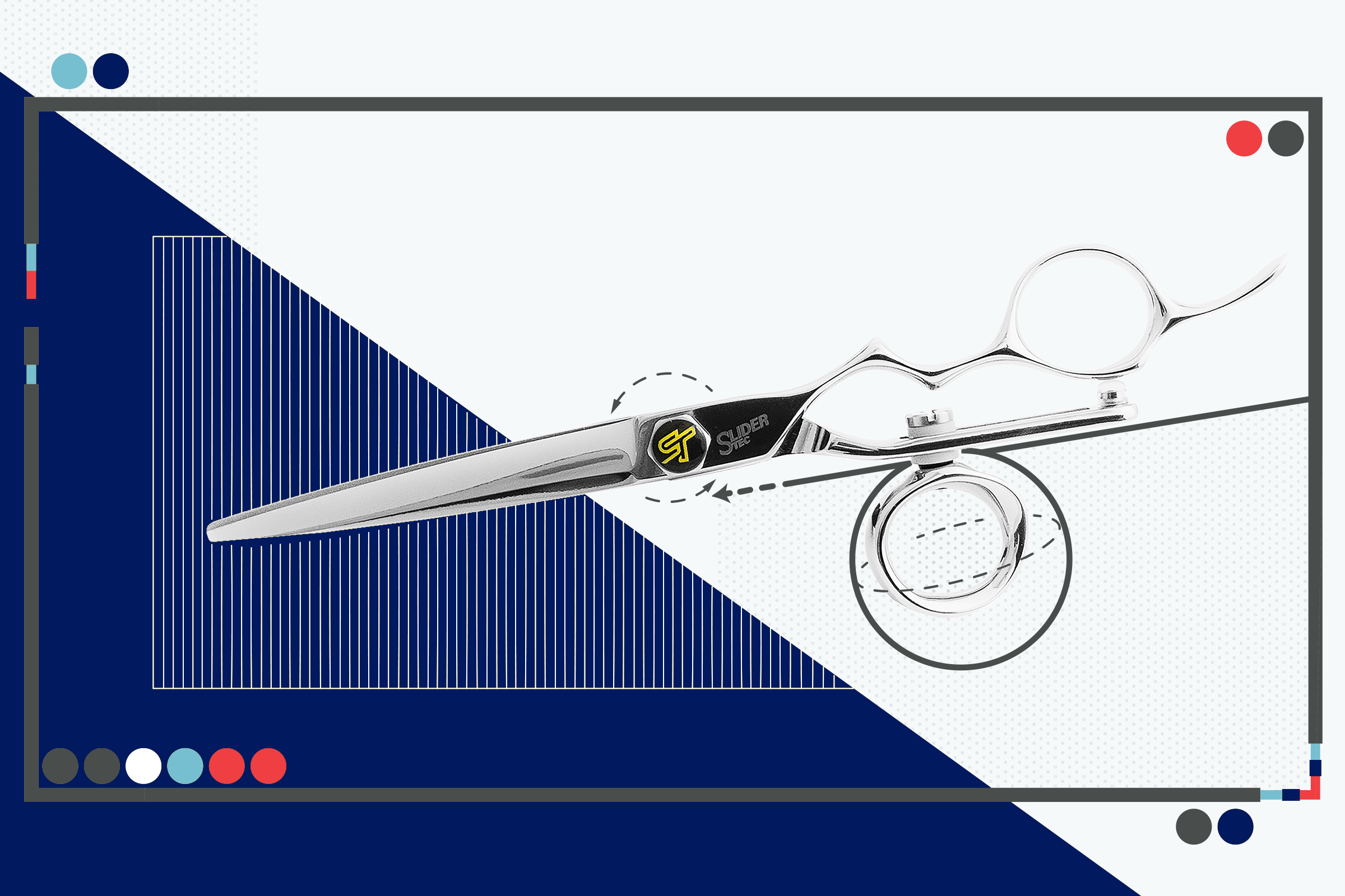 Unique, fluid motion slide enabling our shears to fit each individual ...